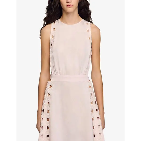 Sandro Floral Jacquard Sleeveless Maxi Dress