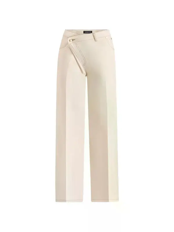 Manière De Voir Wrapover Wide-leg Jeans - Neutrals