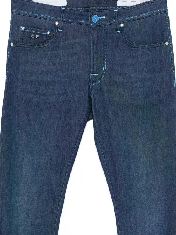 TRAMAROSSA Michelangelo Contrast Stitch Jeans - Blue