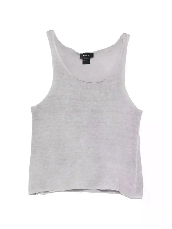 Avant Toi Knitted Racerback Tank Top - Grey