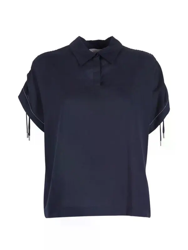 Peserico Monili-chain Drawstring-cuff Blouse - Blue