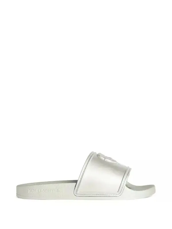 Karl Lagerfeld Kondo 2.0 Metallic Slides - Silver