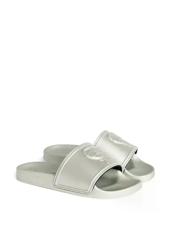 Karl Lagerfeld Kondo 2.0 Metallic Slides - Silver