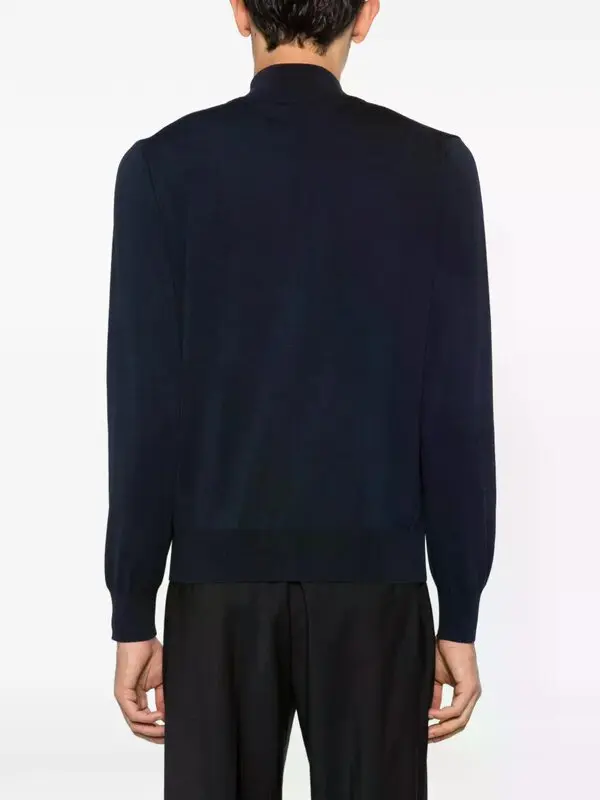 Canali Zip-up Knitted Cardigan