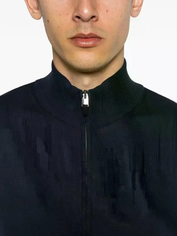 Canali Zip-up Knitted Cardigan