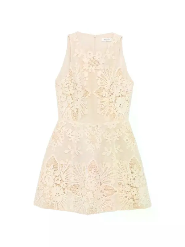 Sandro Lace Mini Dress - Neutrals