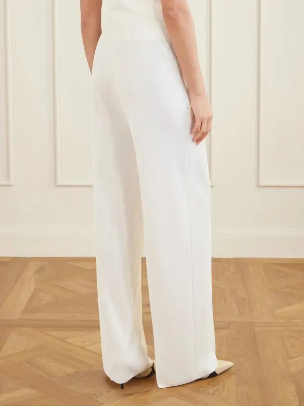 LANVIN Ribbed-knit Wide-leg Trousers