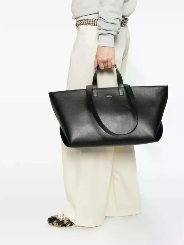 A.p.c. Le Drummer Leather Tote Bag - Black