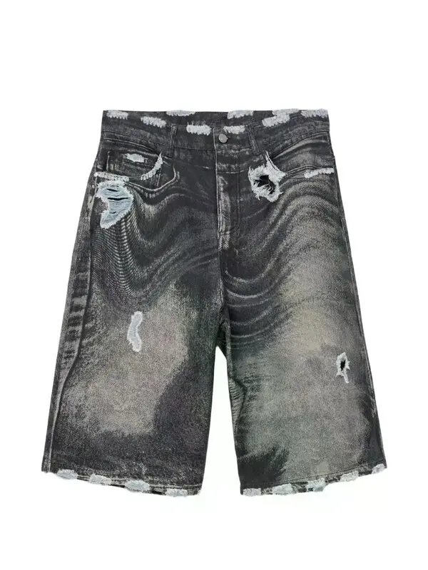 Camper Distressed Denim Shorts - Black