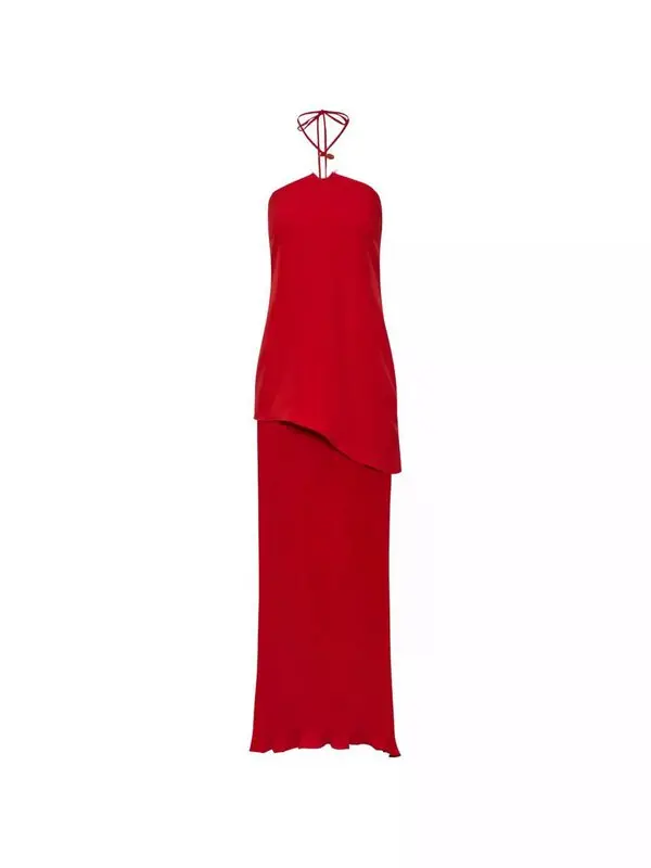 BAOBAB Gaia Halter-ring Pleated Maxi Dress