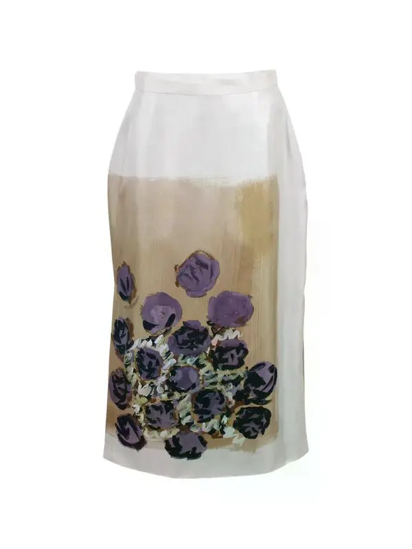 Antonio Marras Floral Print Midi Skirt - Neutrals