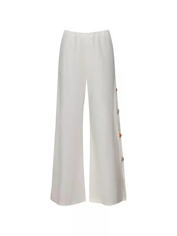 BAOBAB Wayra Resin-stones Embellished Slit Trousers - White