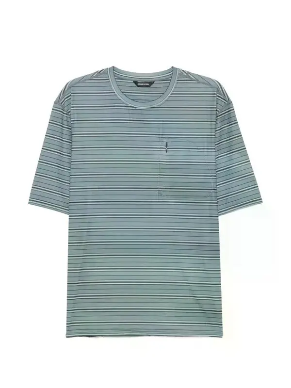 HIKING PATROL Striped Zip-pocket T-shirt - Green