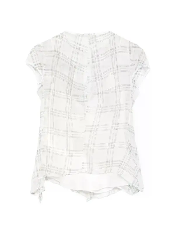 MARC LE BIHAN Sheer Check Pattern Blouse - White