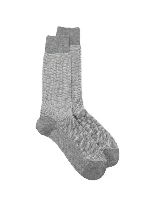 Zegna Mid-calf Ribbed Socks - Grey