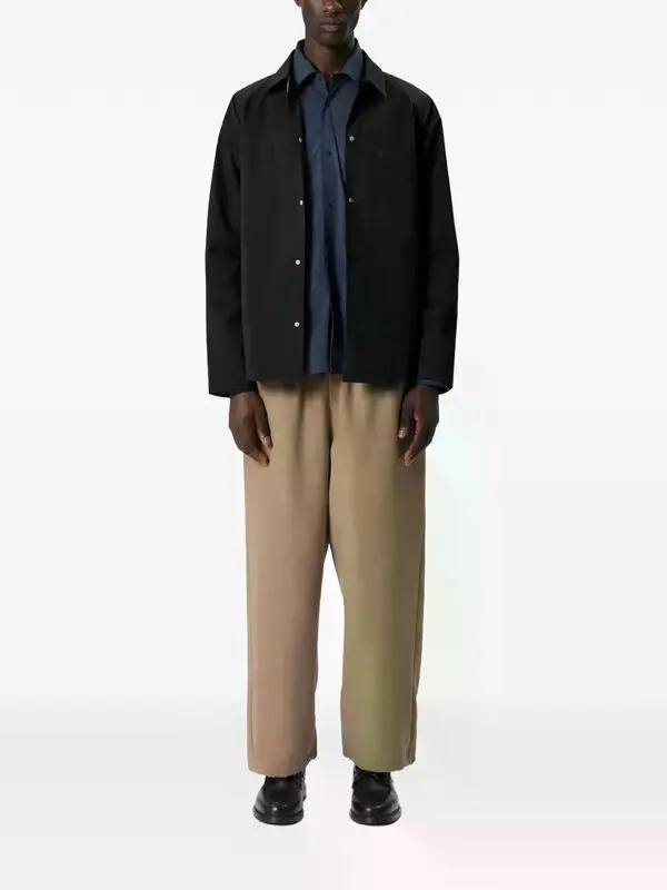 GOLDWIN Sheer Raglan-sleeve Shirt - Black