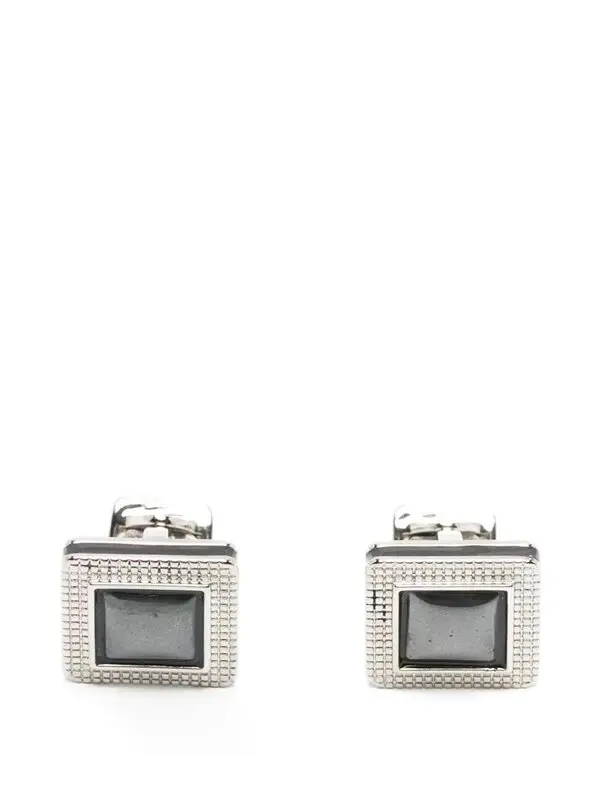 Tateossian Duo Cabachon Cufflinks - Silver