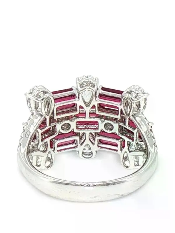 HYT JEWELRY Ruby And Diamond Ring In 18k White Gold - Silver