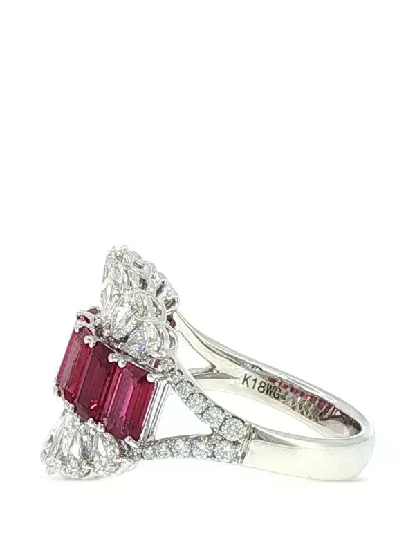 HYT JEWELRY Ruby And Diamond Ring In 18k White Gold