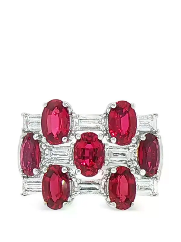HYT JEWELRY Ruby And Diamond Ring In 18k White Gold - Silver