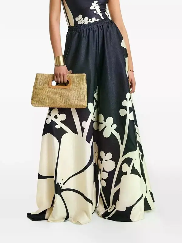 DIARRABLU Floral Print Palazzo Trousers