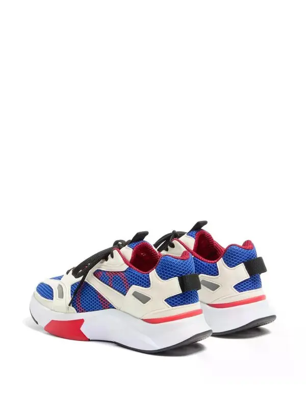 Valentino Garavani Demivee Trainers In Mesh And Suede - Blue