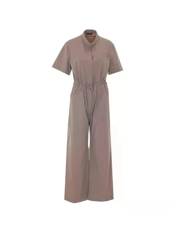 Herno Short Sleeve Drawstring Waist Jumpsuit - Neutrals