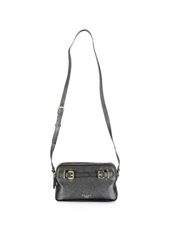 TWINSET Logo Appliqué Crossbody Bag - Black