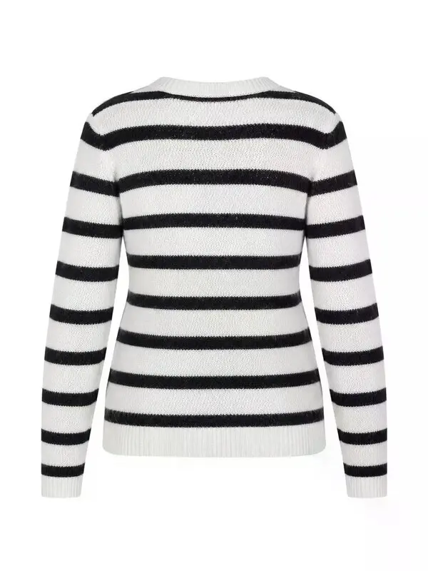 MORGAN Striped Marabou-effect Cardigan