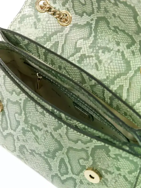 Guess Snakeskin Print Cross Body Bag - Green