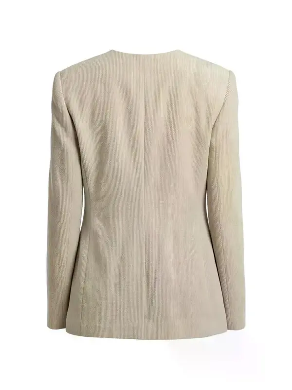 Emporio Armani Textured Collarless Blazer