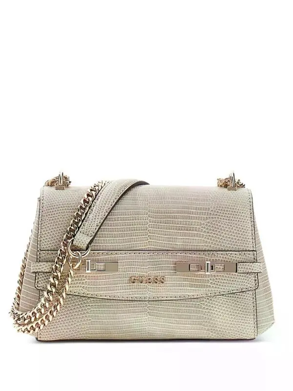 Guess Lizard-effect Chain Satchel - Neutrals