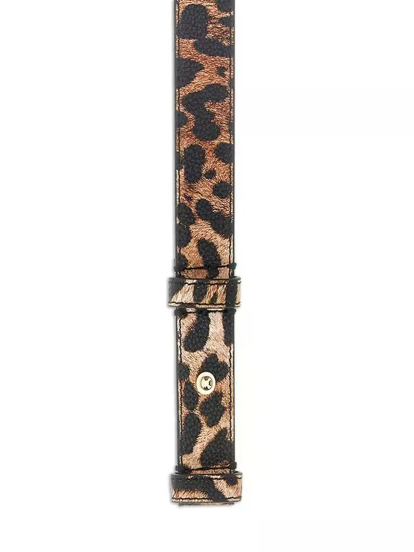 Guess Cirene Leopard-print Belt With Logo Buckle
