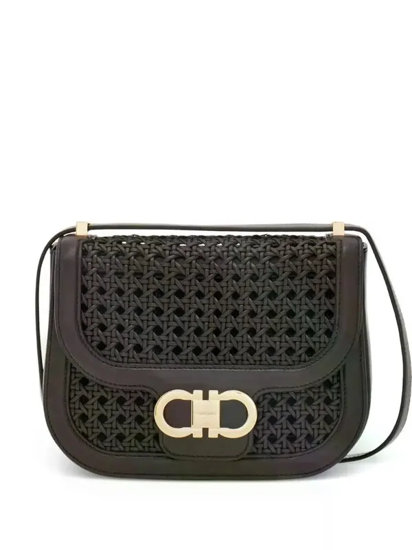 FERRAGAMO Small Gancini Cross-body Bag - Brown