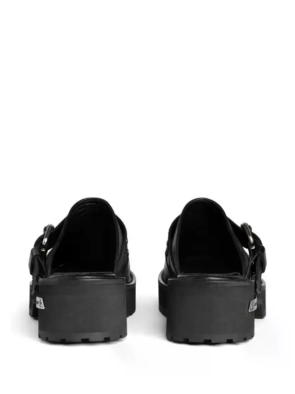 Balenciaga Buckle-strap Leather Mules