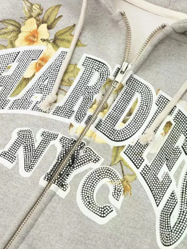 DENIM TEARS Hardies Nyc Zip-up Hoodie - Grey