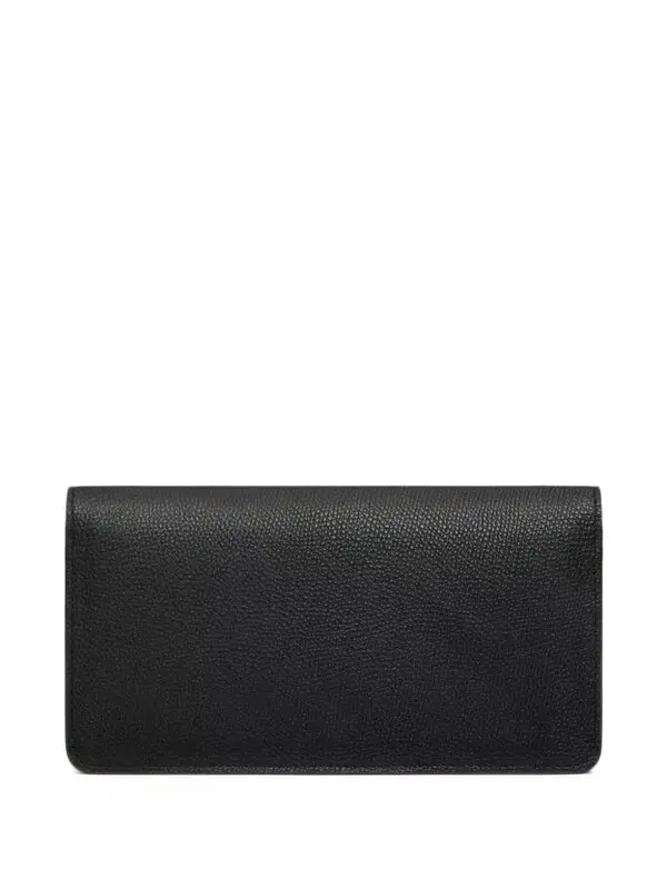 Valentino Garavani Vlogo Signature Grainy Calfskin Wallet With Chain - Black