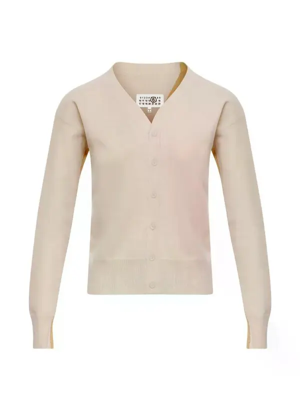 MAISON MARGIELA V-neck Buttoned Cardigan - Neutrals