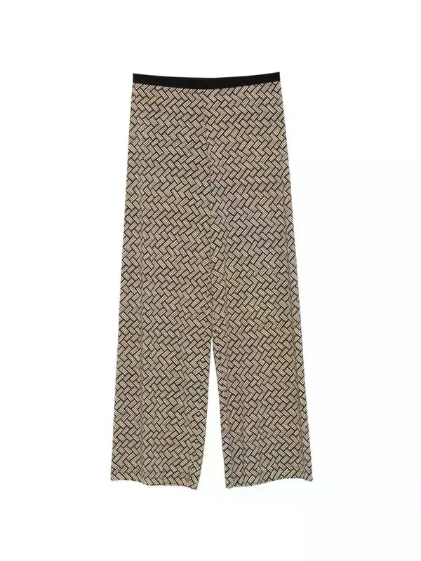 SIYU Geometric-print Wide-leg Trousers