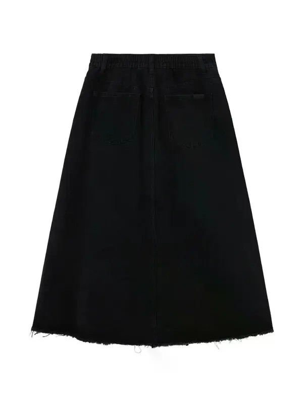 MUSIUM DIV. Frayed Denim Midi Skirt