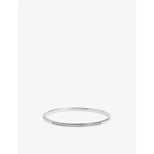 Monica Vinader Sterling And Lab-grown Diamond Bangle - Silver