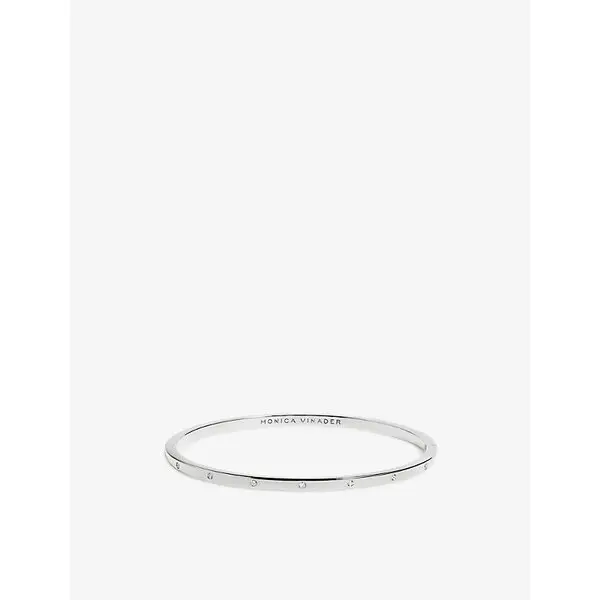 Monica Vinader Sterling And Lab-grown Diamond Bangle - Silver