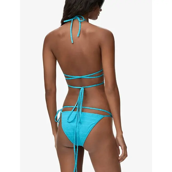 Loewe X Paula's Ibiza Embellished Floral Triangle Bikini Top