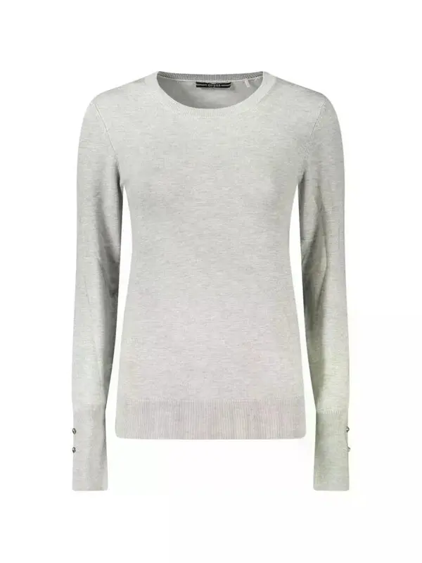 Guess Button-detail Fine Knit Sweater - Grey
