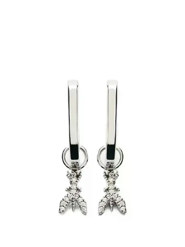 Patrizia Pepe Tone Fly Detail Hoop Earrings - Silver
