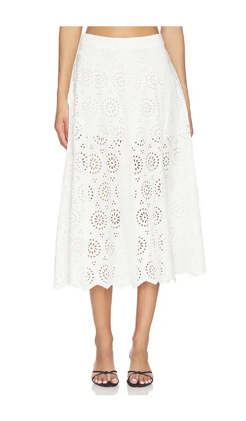 FRAME The Deco Eyelet Skirt