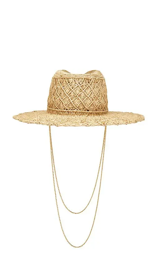 Ruslan Baginskiy Straw Fedora Hat With Double Chain Detail