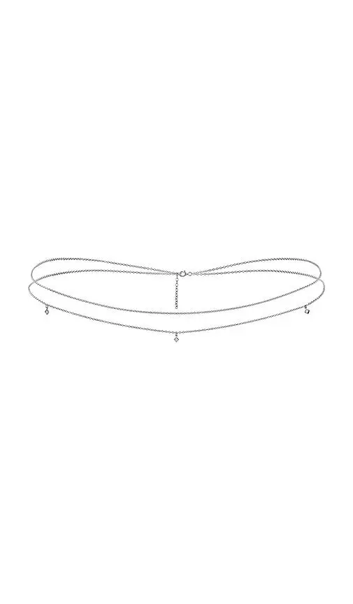 NAIIA X Revolve Sterling Silver Double Belly Chain With Cubic Zirconia