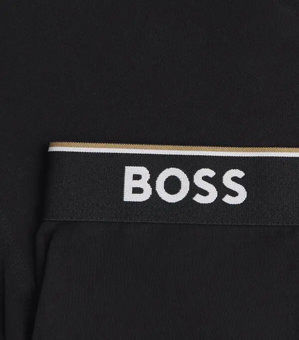 BOSS Stretch-cotton Logo Trunks - Black