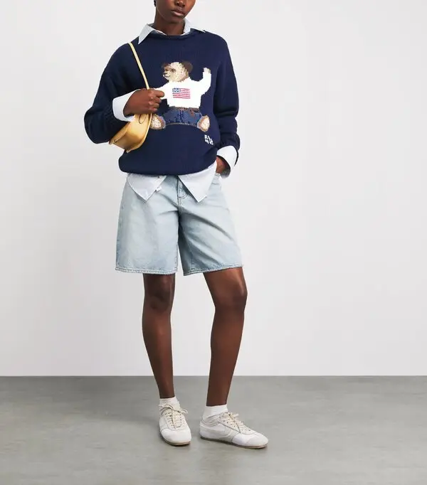 Polo Ralph Lauren Cotton-linen Sitting Polo Bear Pullover